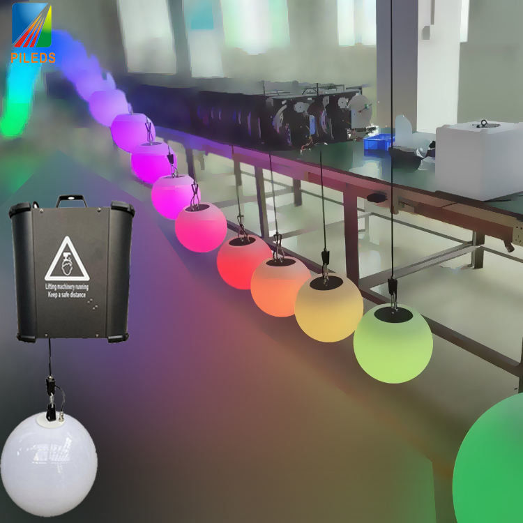 Customized DMX RGB LED Lifting Ball Wireless Control Kinetic Light Up Down