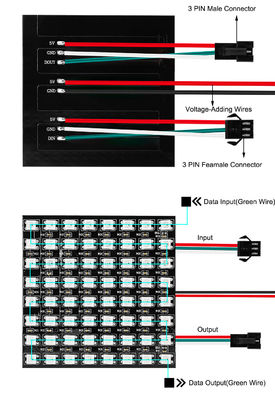 WS2812B Flexible LED Matrix Panels 8x8 Full Color 1000cd/M2 Brightness